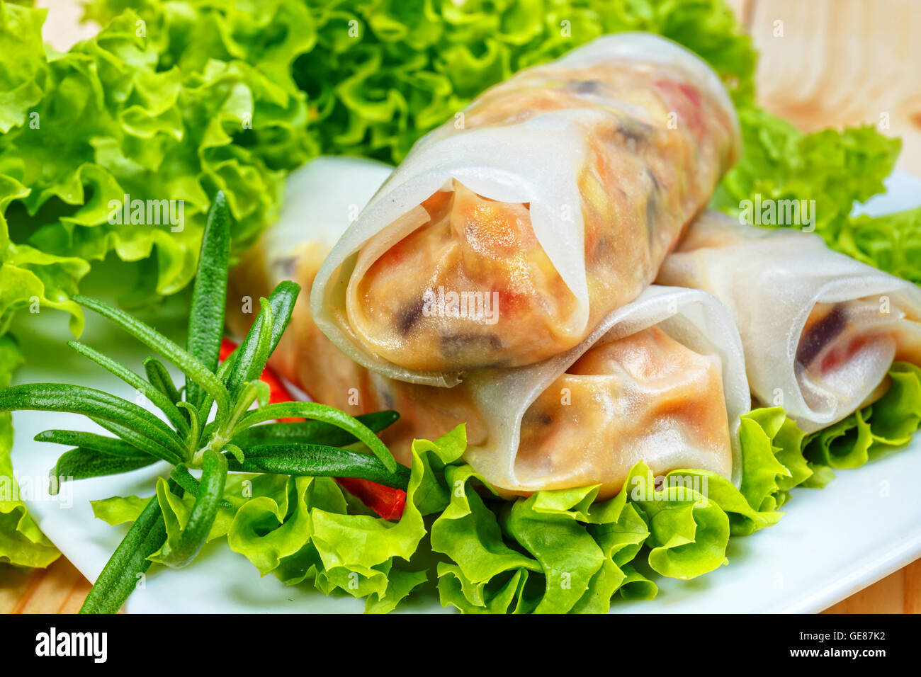 Thai basil rolls hi-res stock photography and images - Alamy