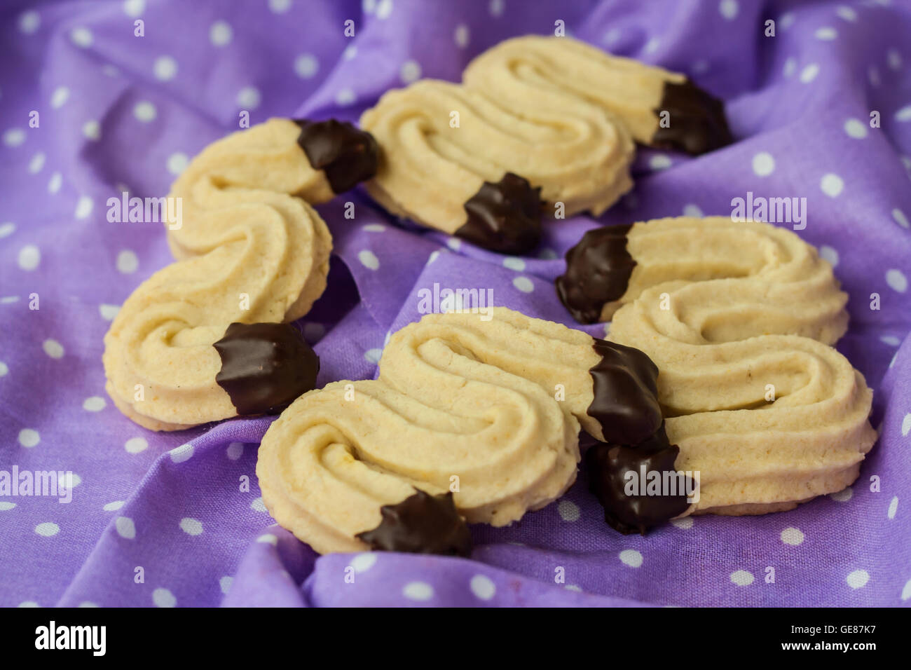 long sticks shortbread dipped in chocolate Stock Photo - Alamy