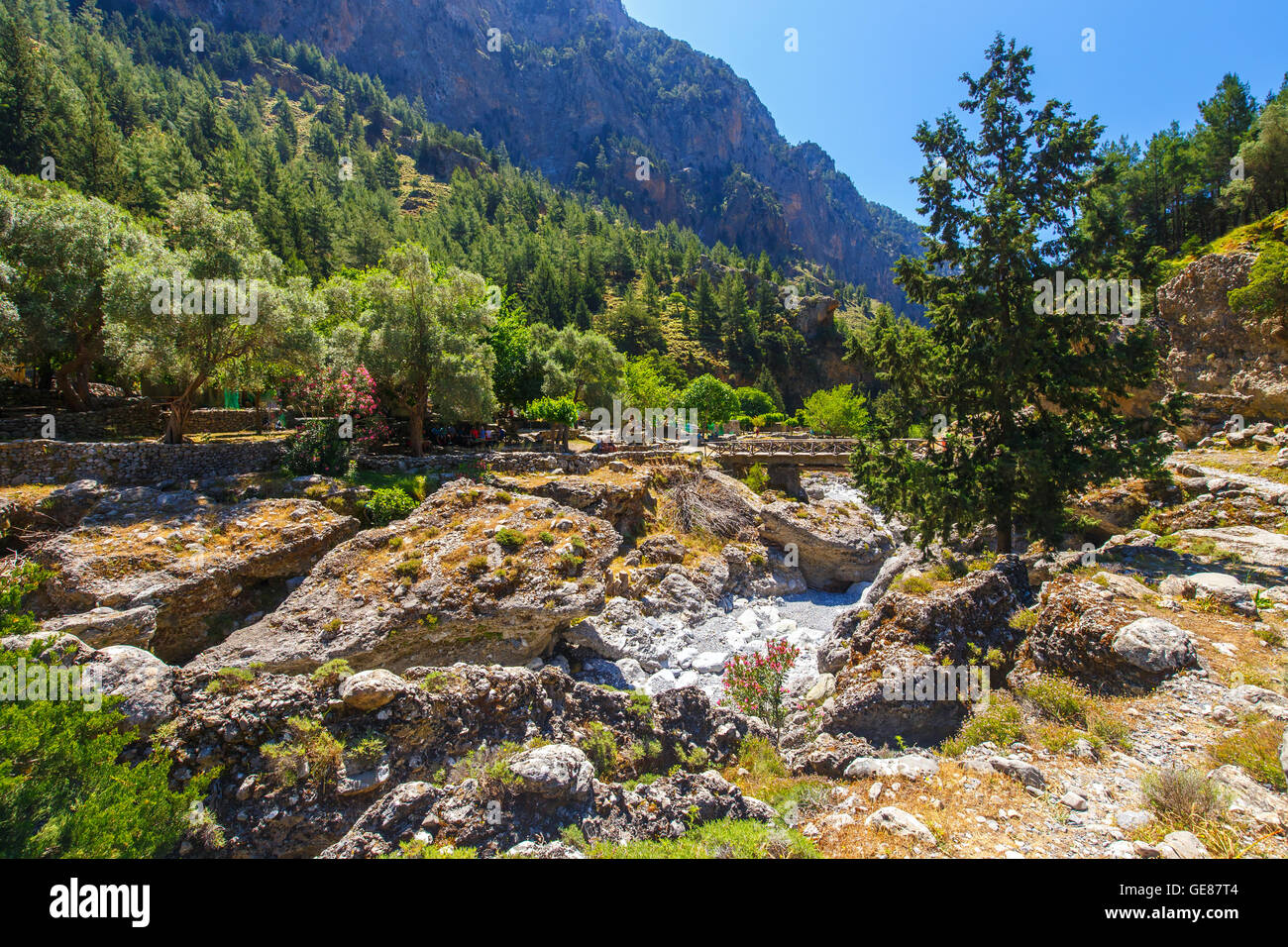 displaced village Samaria in Samaria Gorge in central Crete, Greece ...