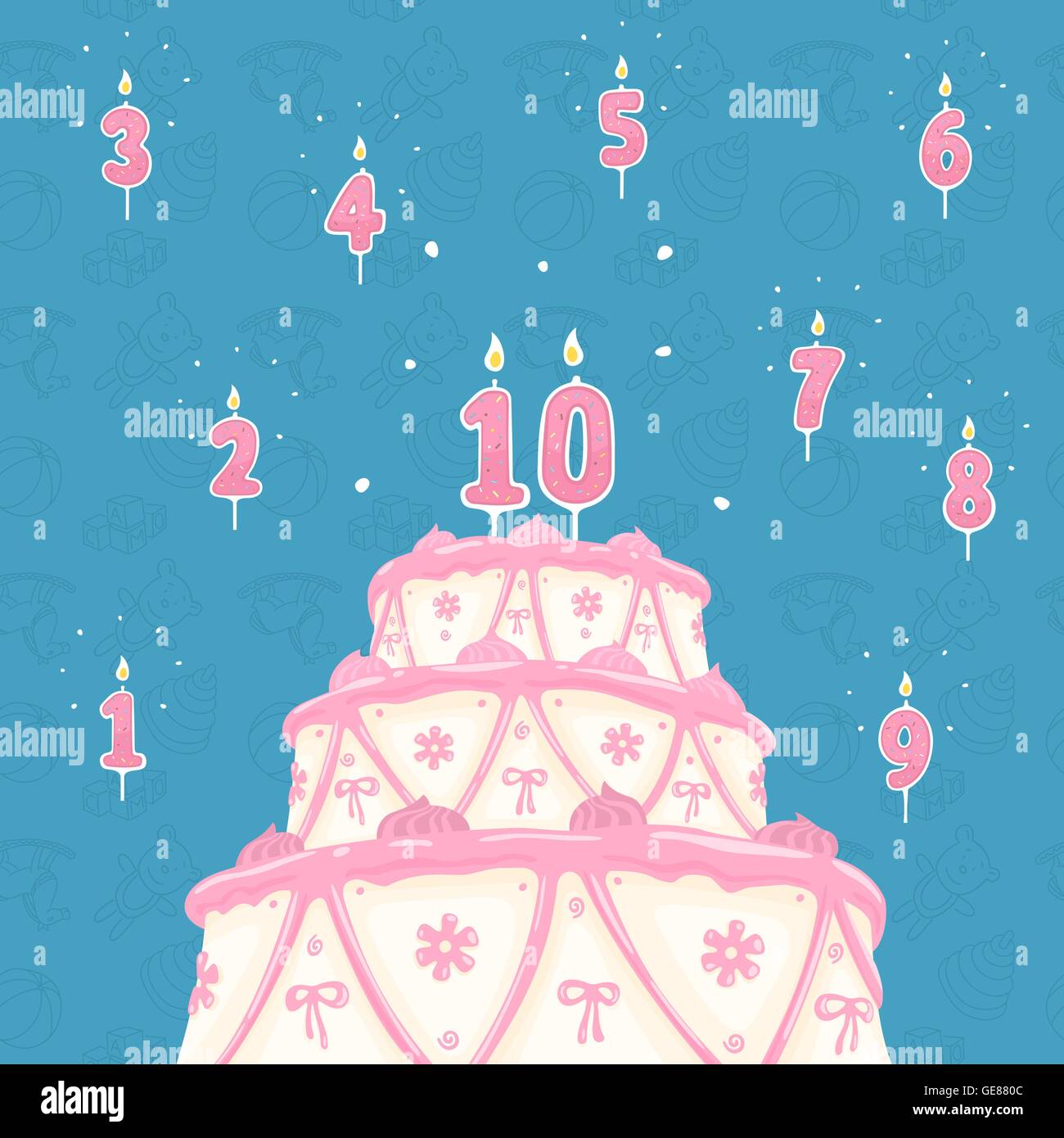 Number Candle and Cake Vector Illustration Stock Vector Image & Art - Alamy