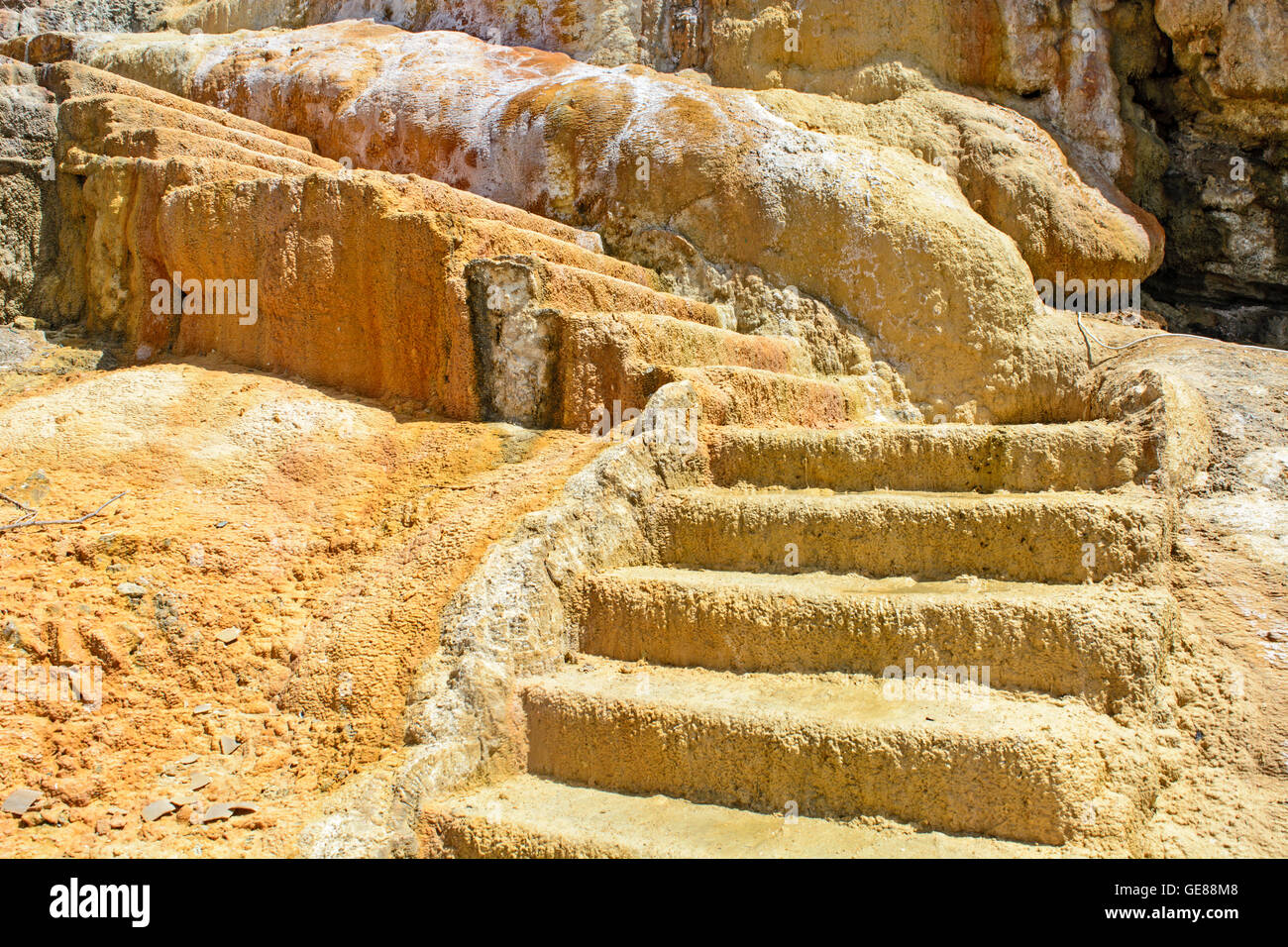 Old stairs in the littoral town where you can see the effect of salt in ...