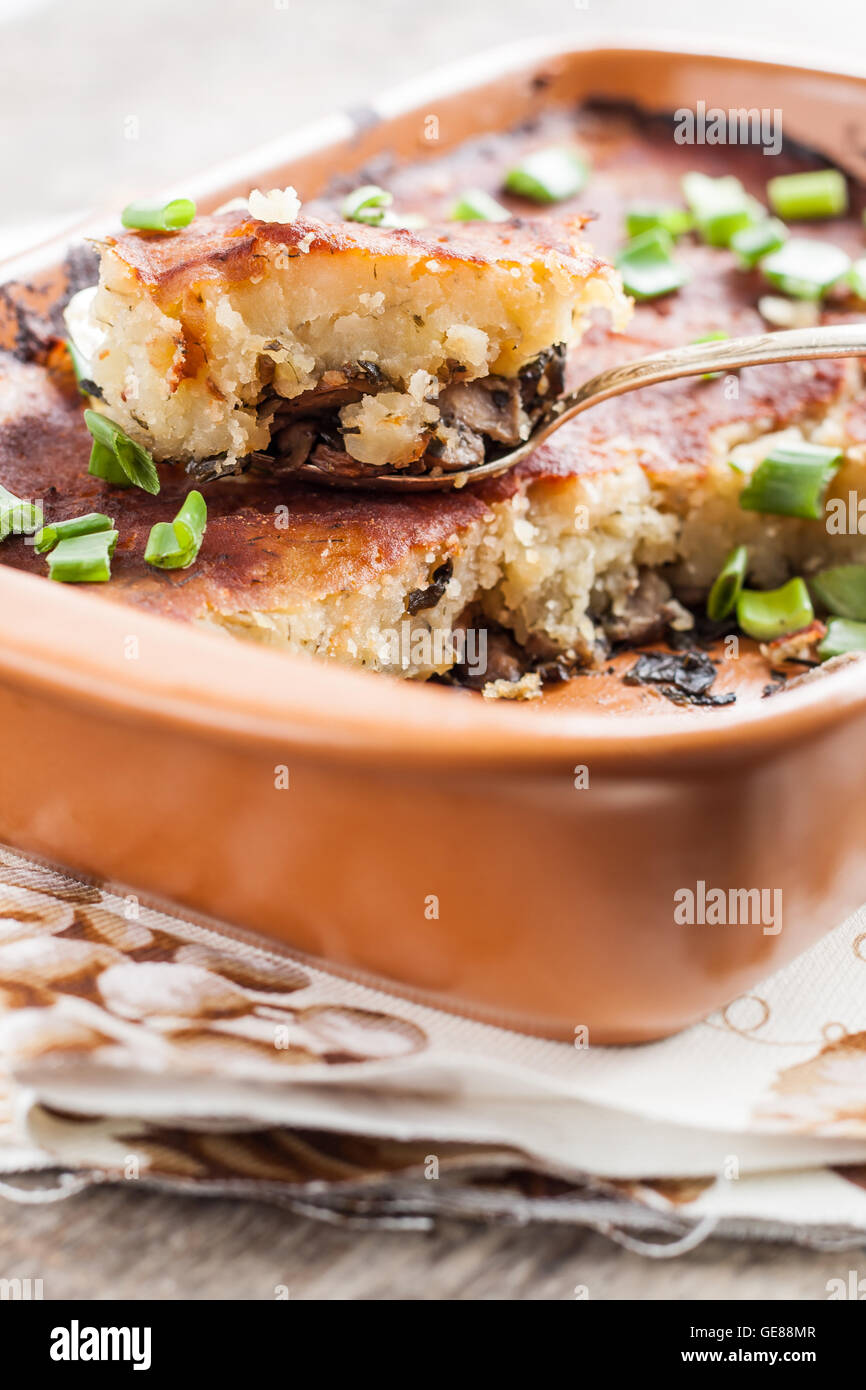 Parmentier, cottage pie in the form of clay Stock Photo - Alamy