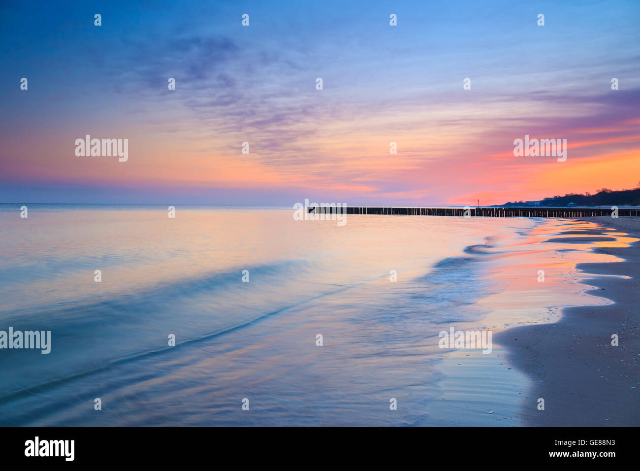 Beautiful long exposure sunset shot Stock Photo - Alamy