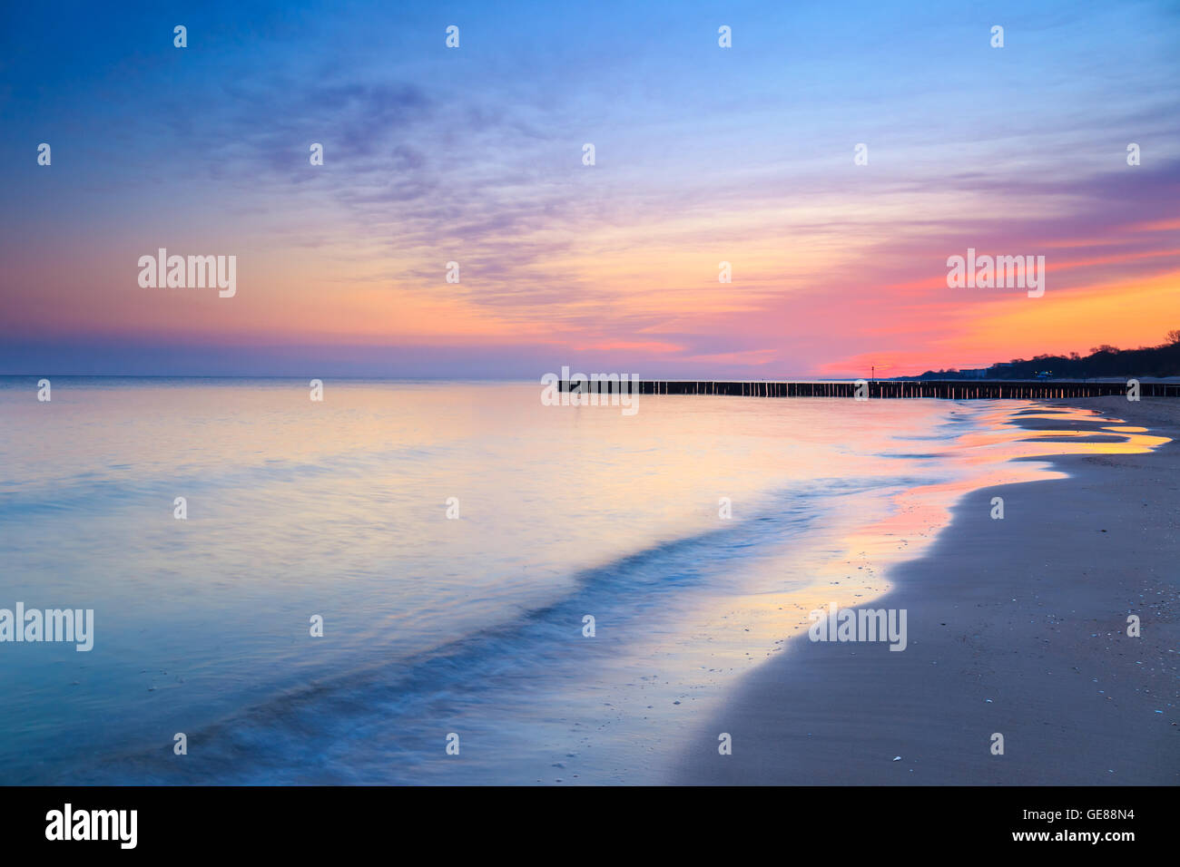 Beautiful long exposure sunset shot Stock Photo - Alamy