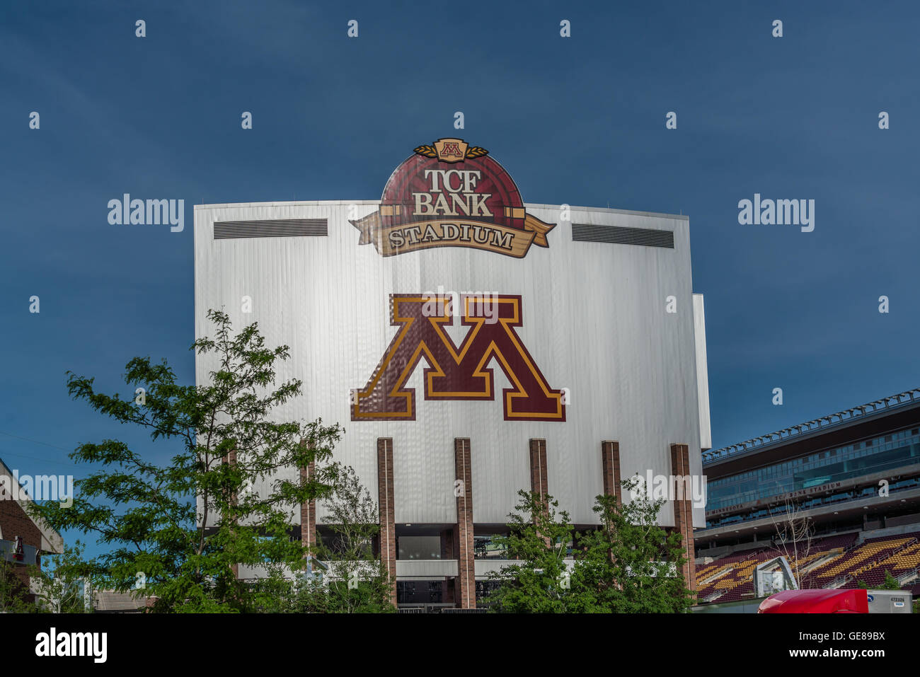 TCF Bank Stadium Sign - University of Minnesota Gophers Stock Photo - Alamy