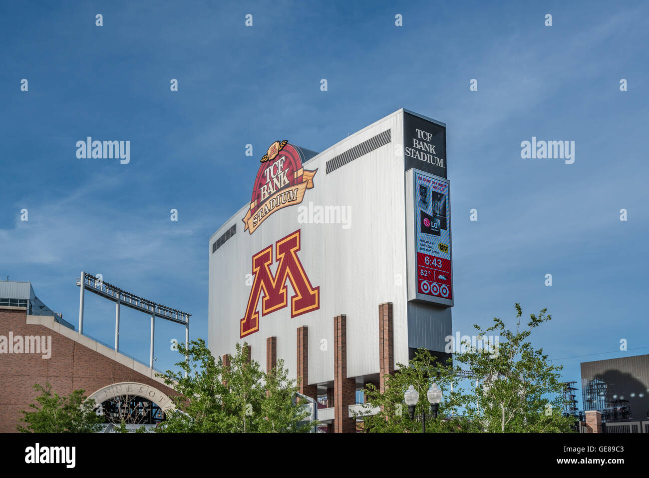 TCF Bank Stadium Sign - University of Minnesota Gophers Stock Photo - Alamy