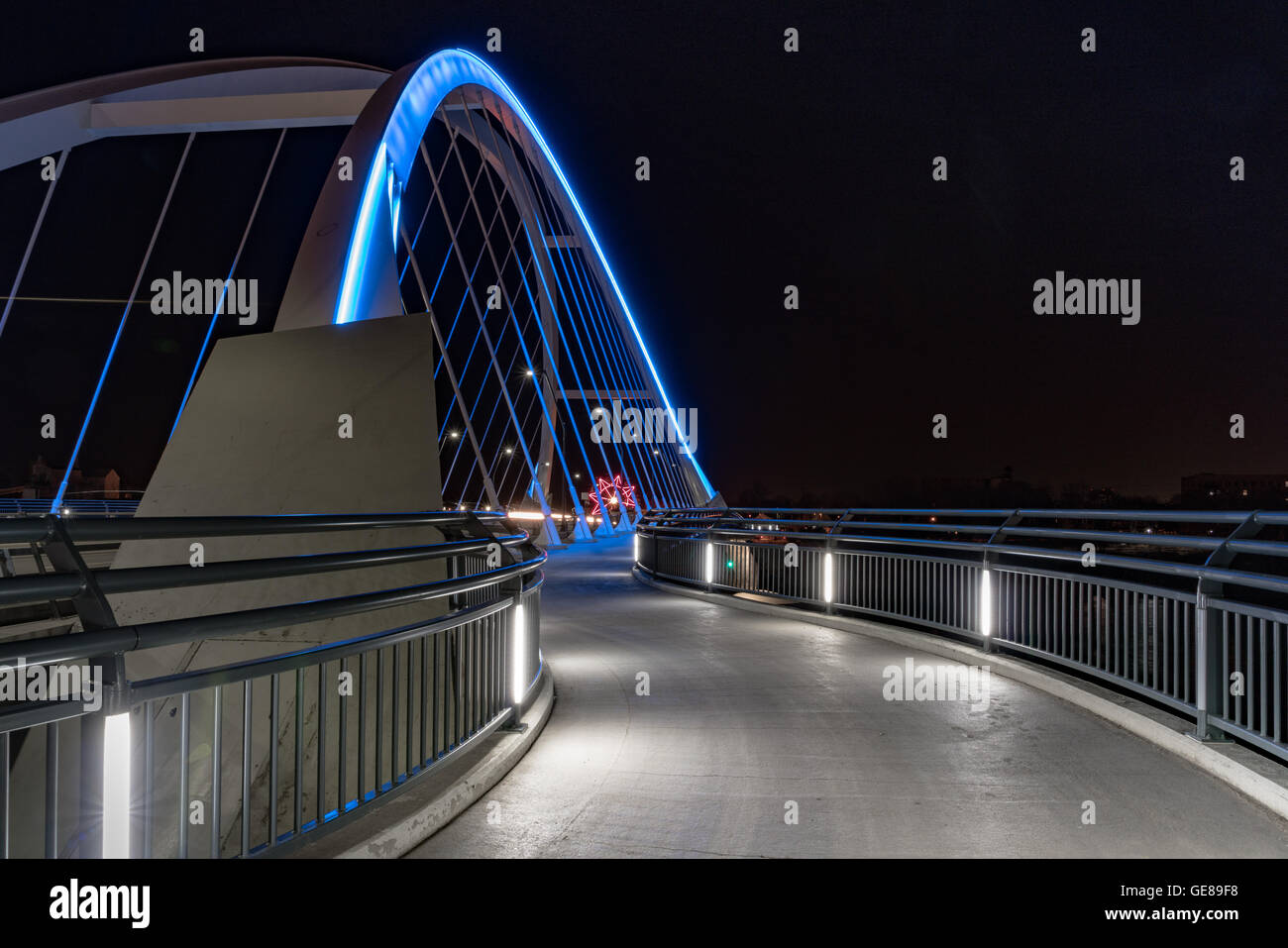Blue Lowry Bridge - Mississippi River - Minneapolis Stock Photo - Alamy