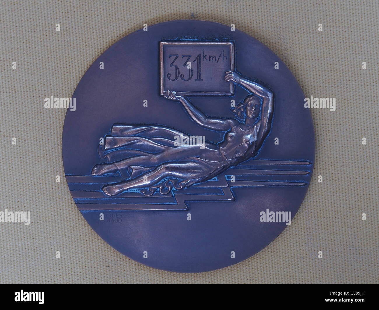 131kmh coin: Commemorative coin celebrating a speed achievement of 131 ...