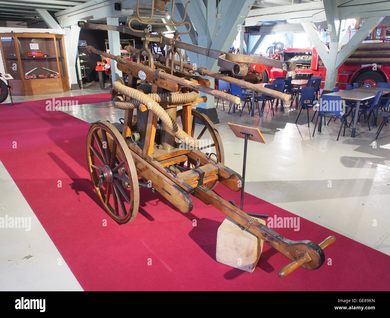 The 1850 PHAE Otterbrein hand-pumped fire engine, located at ...