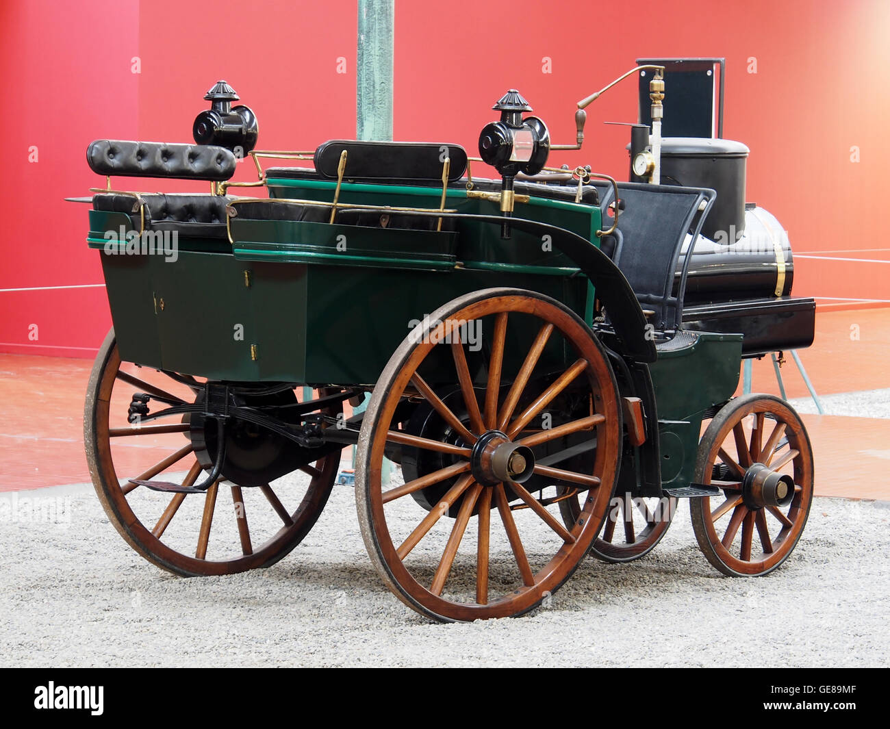 The 1878 Jacquot Tonneau a vapeur, a steam-powered vehicle showcased in ...