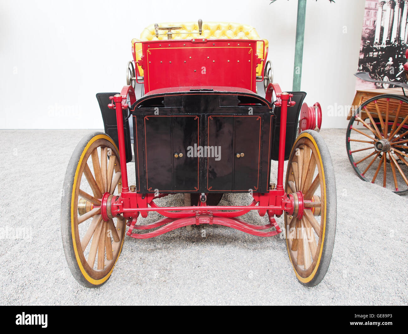 The 1893 Menier Double Phaeton, an early automobile featuring two V ...