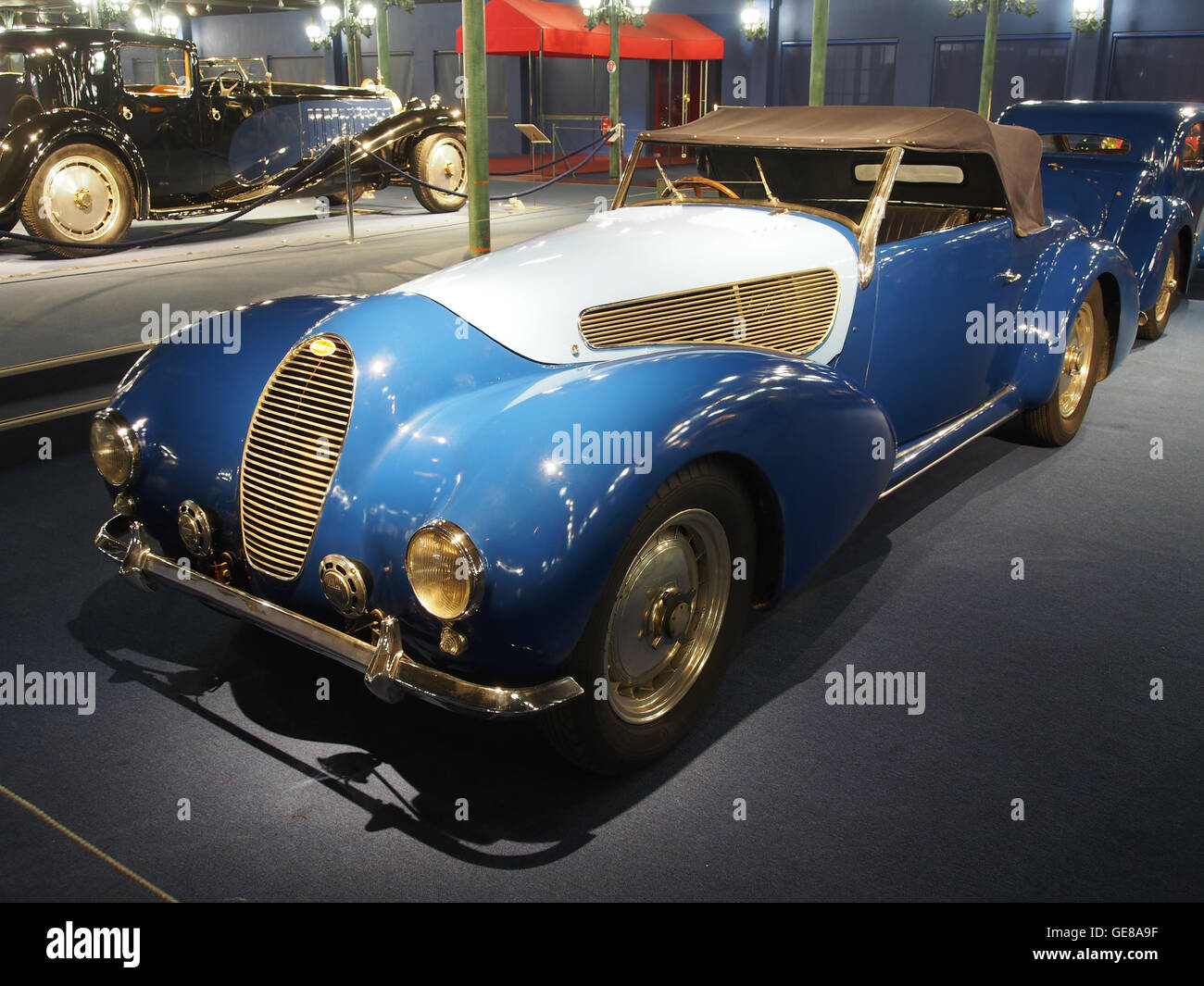 A 1936 Bugatti Cabriolet Type 50T, a luxury sports car with a 200 ...