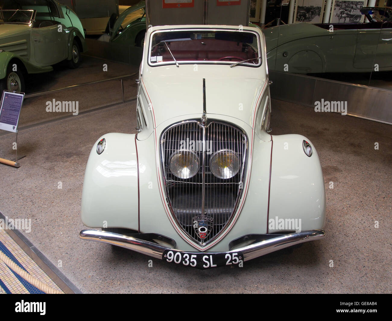 The 1937 Peugeot 402 is a classic French automobile, featuring a sleek ...