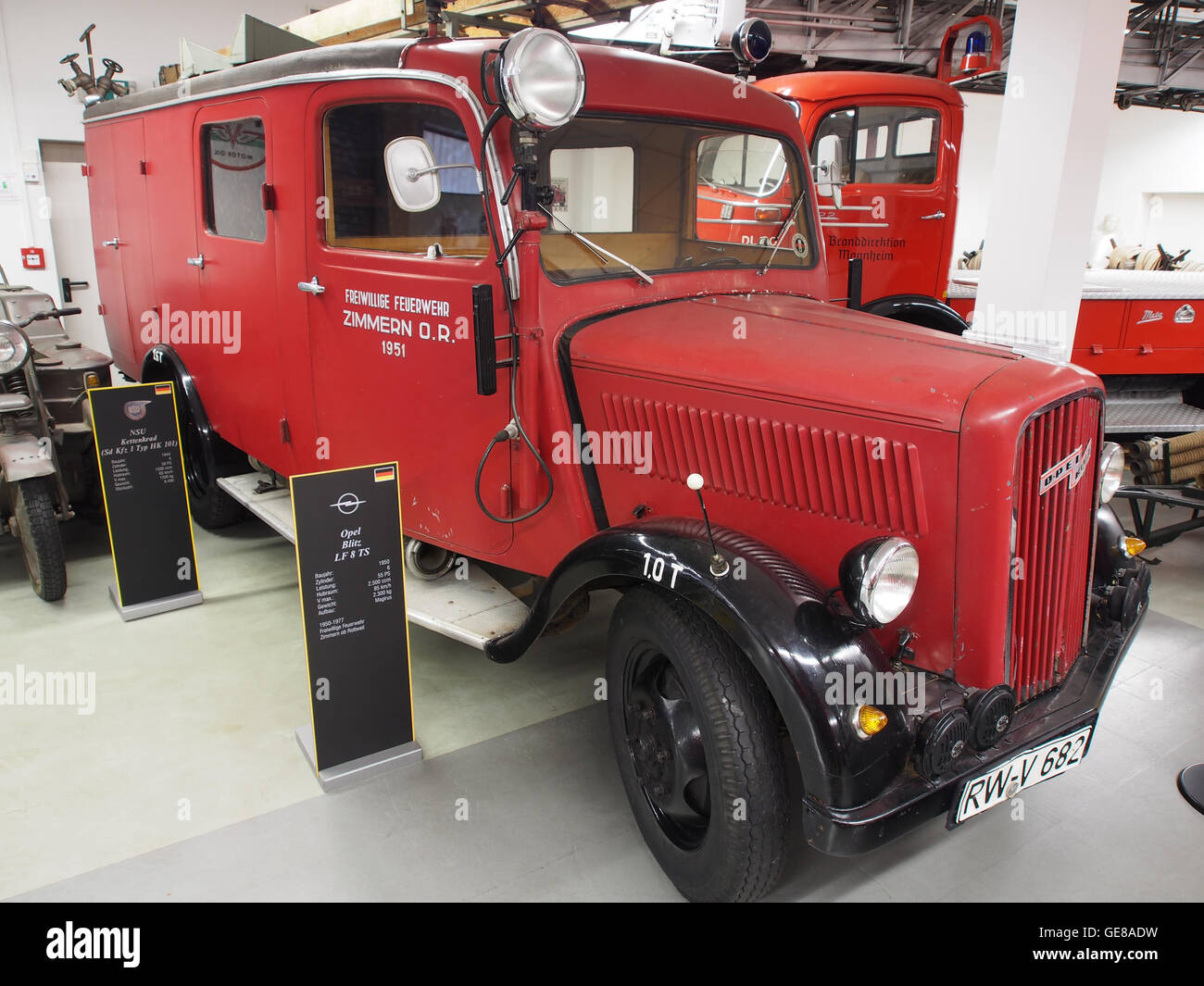 The 1950 Opel Blitz LF 8 TS, a fire truck used by the Feuerwehr Zimmern ...