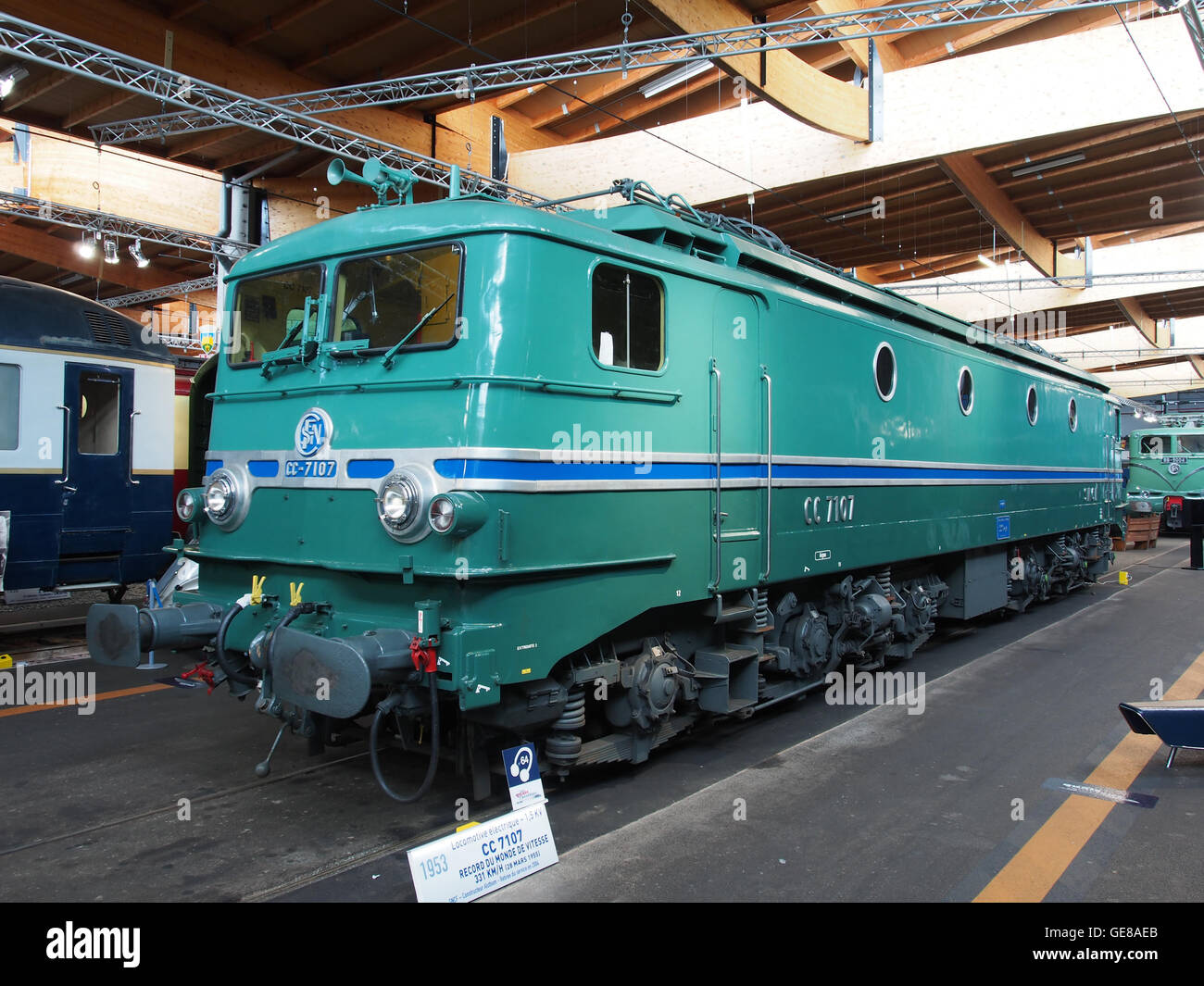 The 1953 Alsthom CC7107 is a French electric locomotive, part of the ...