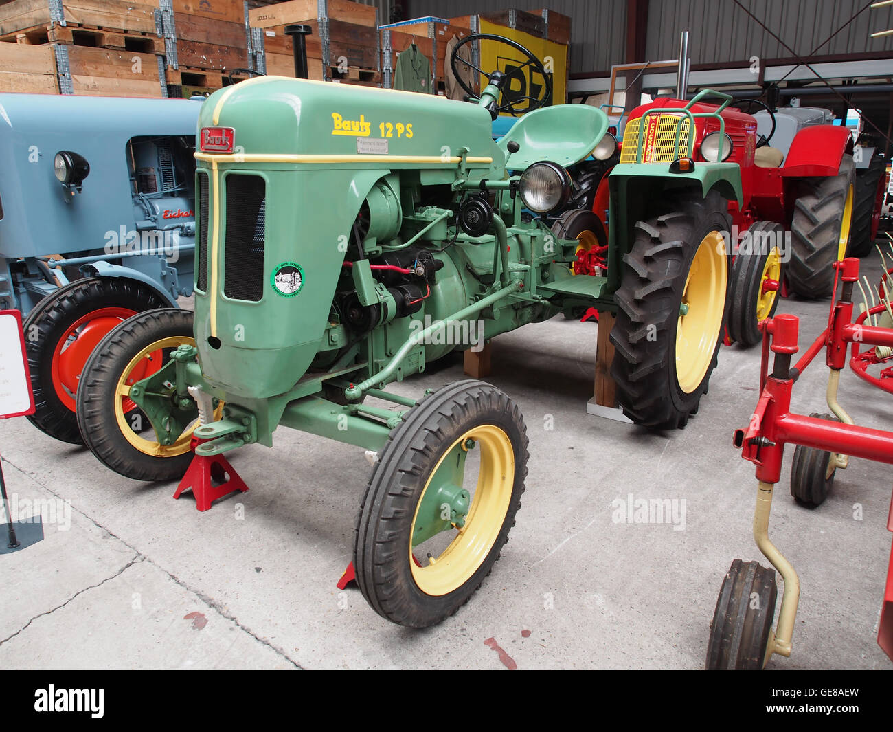 The 1954 Bautz AS 122B tractor, displayed at the Museum voor Nostalgie ...