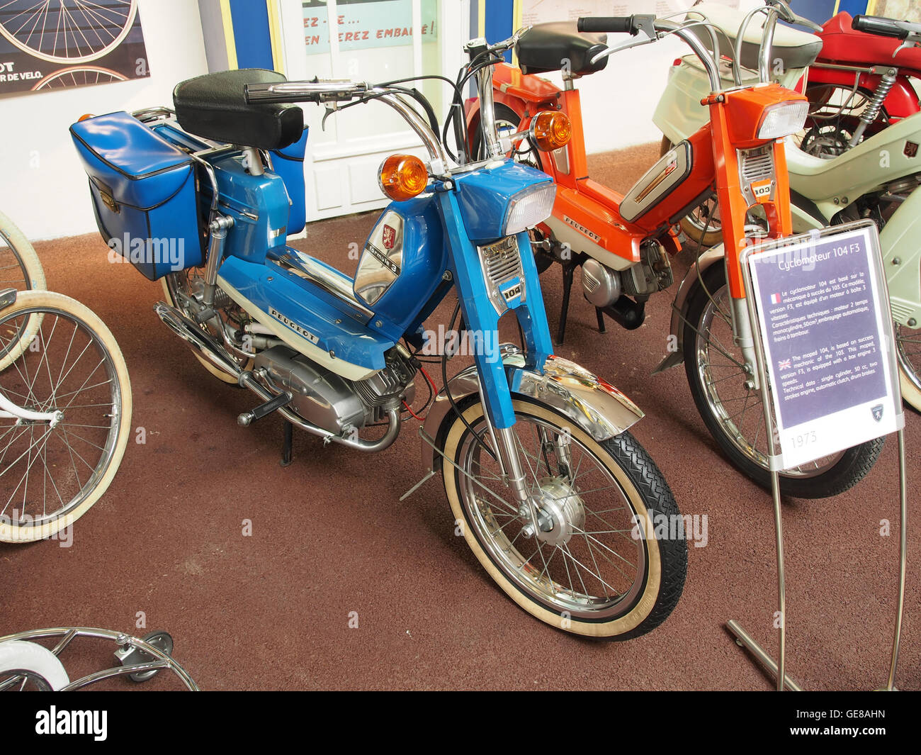 The 1973 Peugeot Cyclomoteur 104 F3, a classic French moped designed ...