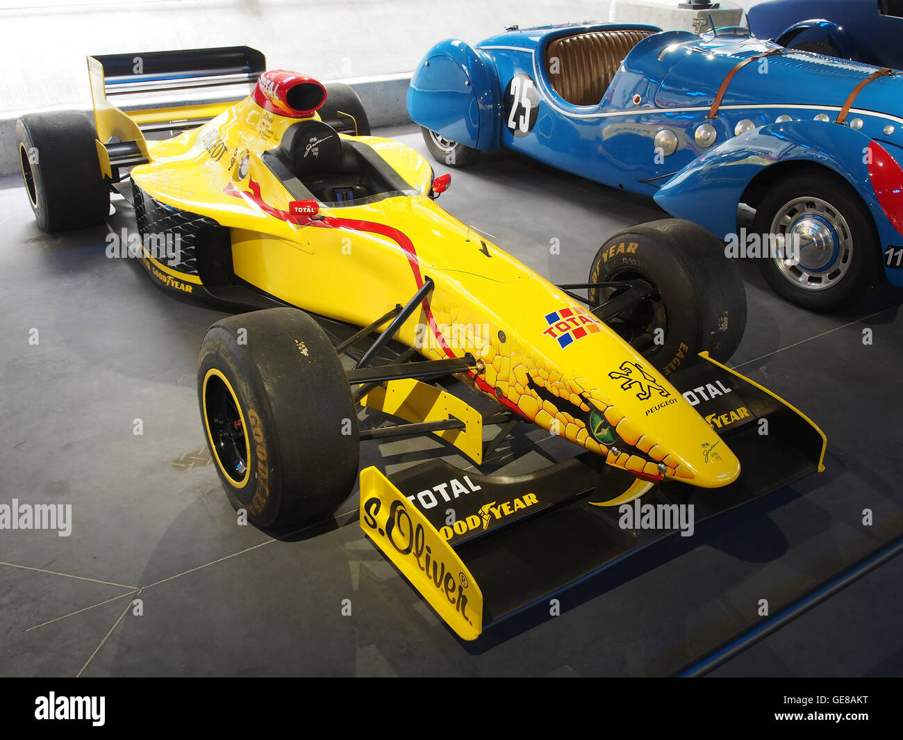 The 1997 Jordan 197, powered by a 2998cc Peugeot V10 engine, was part ...