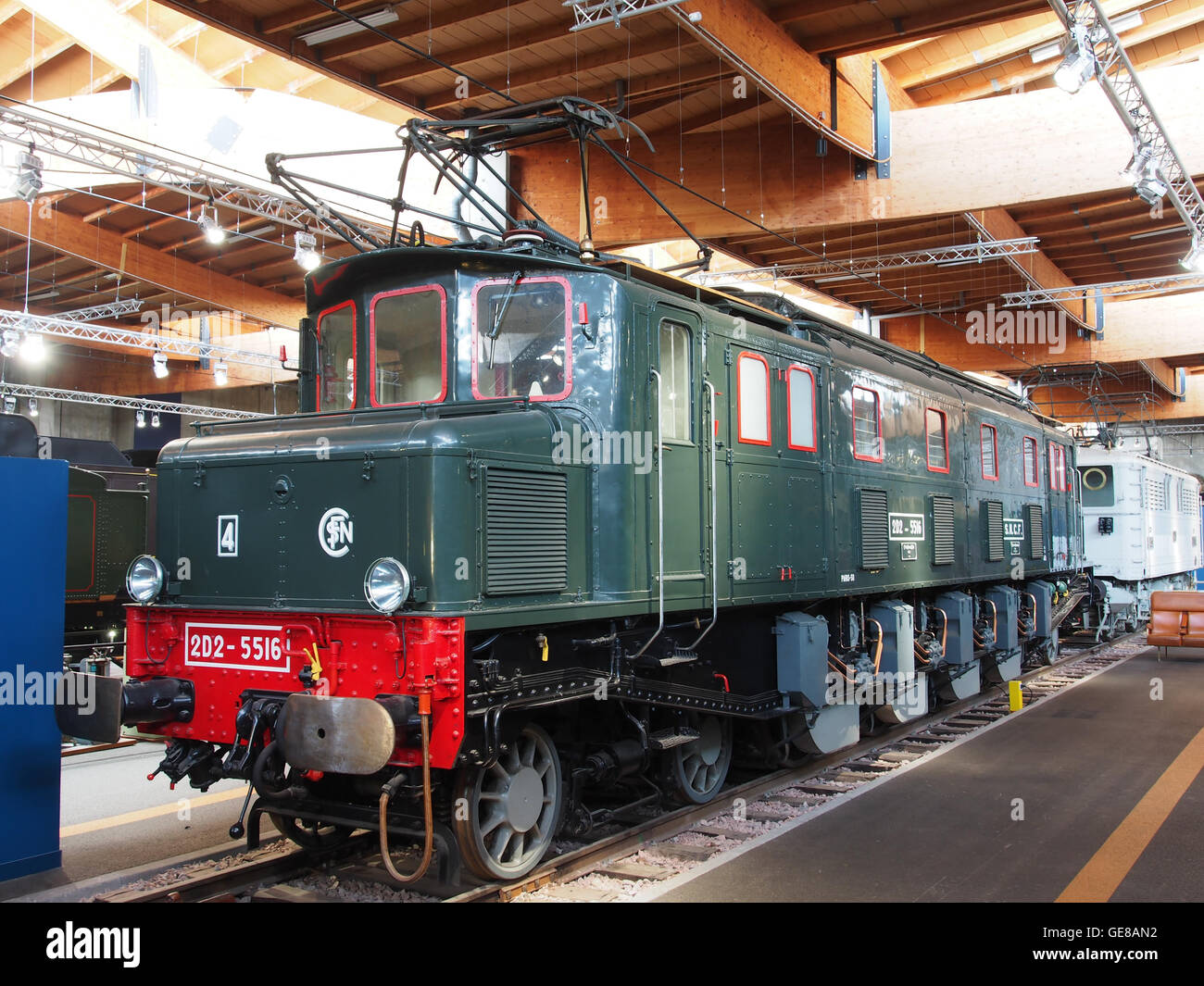 2D2 5516, a French electric locomotive displayed at the Citè du Train ...