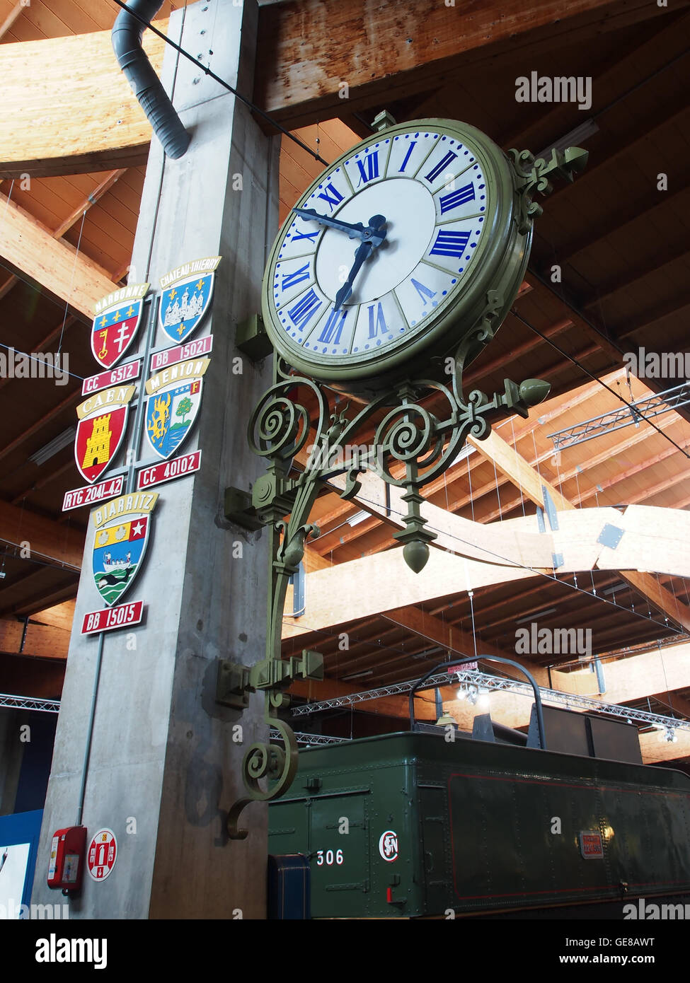 This ancienne horloge de gare, or old station clock, is a vintage ...