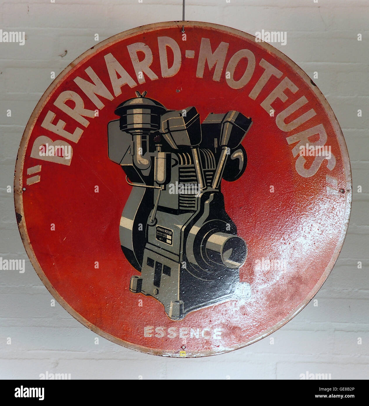 This enamel advertising sign for Bernard Moteurs features vibrant ...