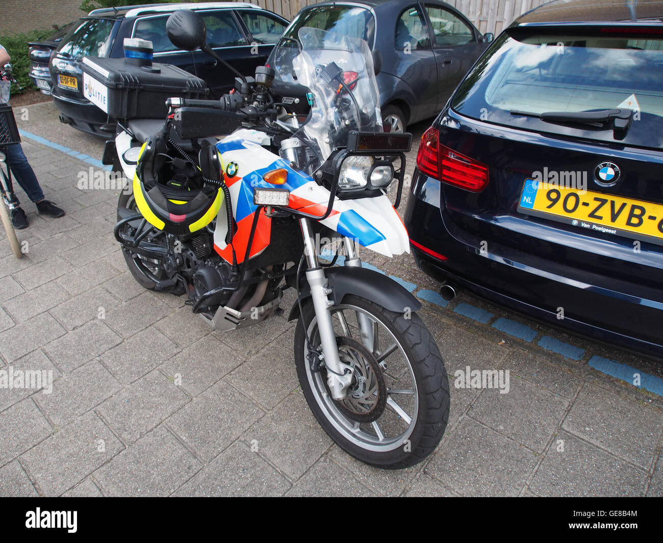 A BMW police motorcycle is shown in Hoofddorp, Netherlands ...