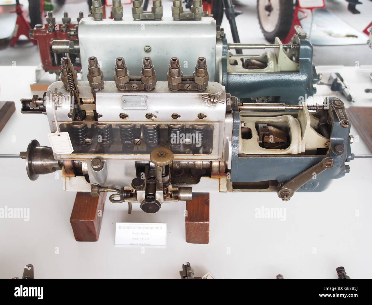 The Bosch PE 6 B fuel injection pump is displayed at the Museum for ...