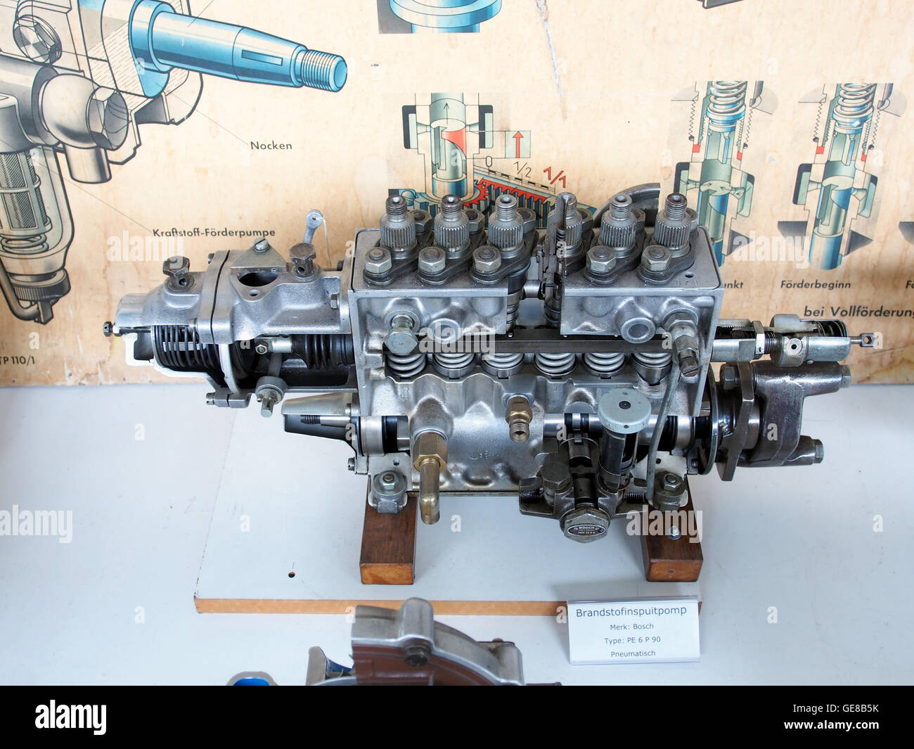 The Bosch PE 6 P 90 pneumatic fuel injection pump is displayed in the ...