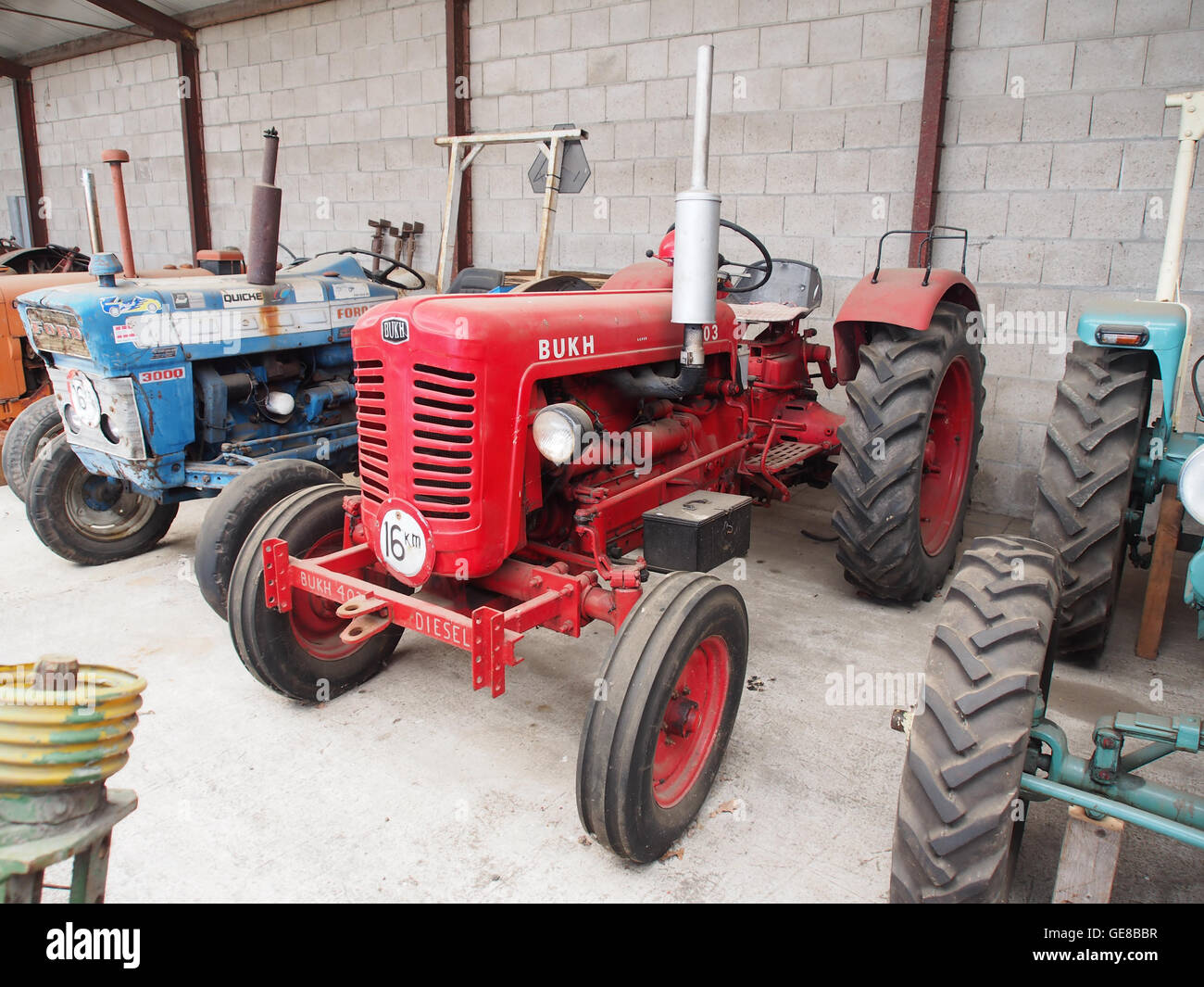 The BUKH tractor on display at the Museum voor Nostalgie en Techniek is ...