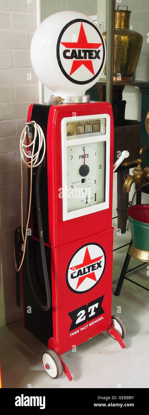 The Caltex 2T gasoline pump, displayed in the Museum for Nostalgia and ...