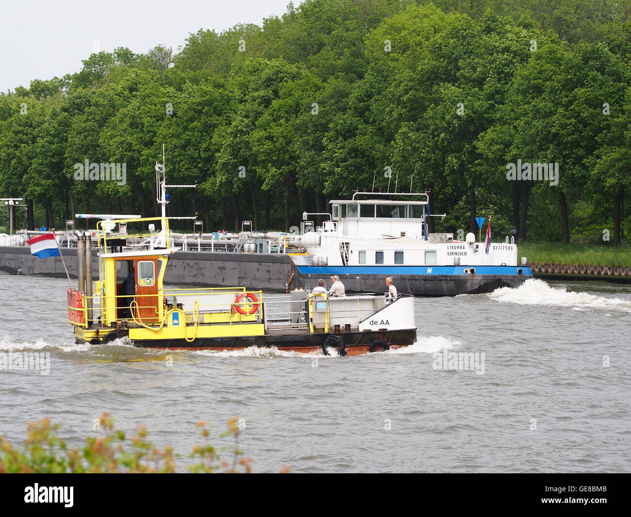 A photograph of the *De AA* ship, built in 1981, navigating the ...