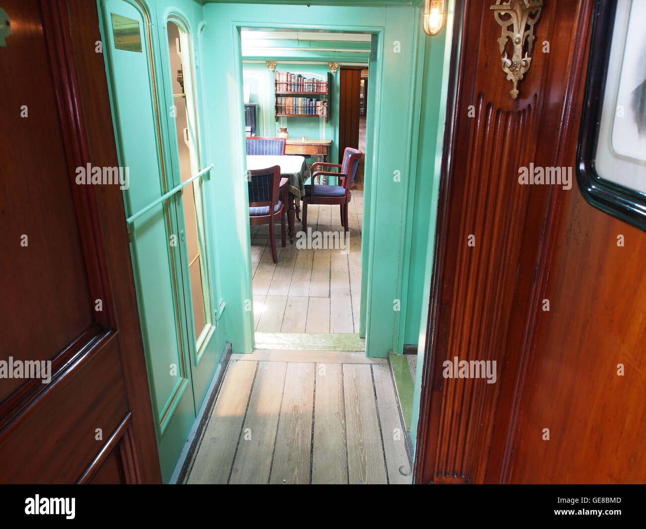 This architectural image depicts the passage from the captain's ...