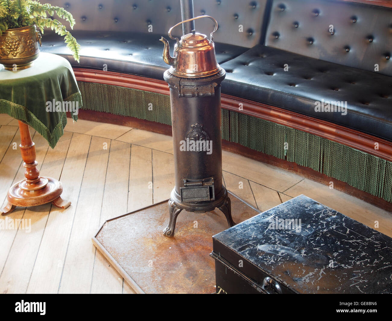 This photo captures the captain's quarters aboard the Dutch naval ...
