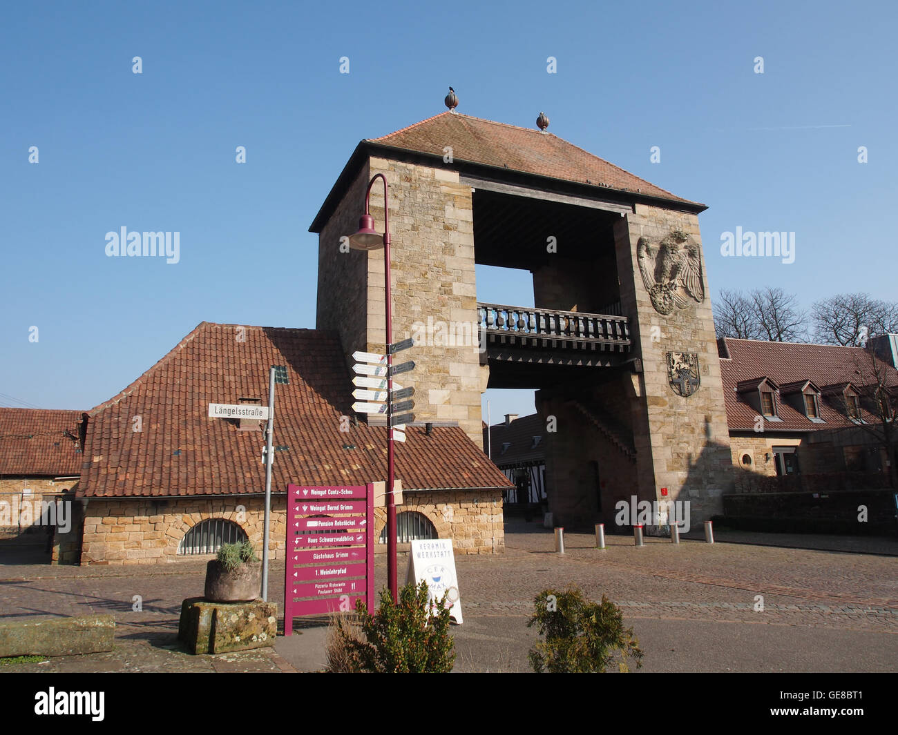 This image depicts the Deutsches Weintor, a famous landmark located in ...