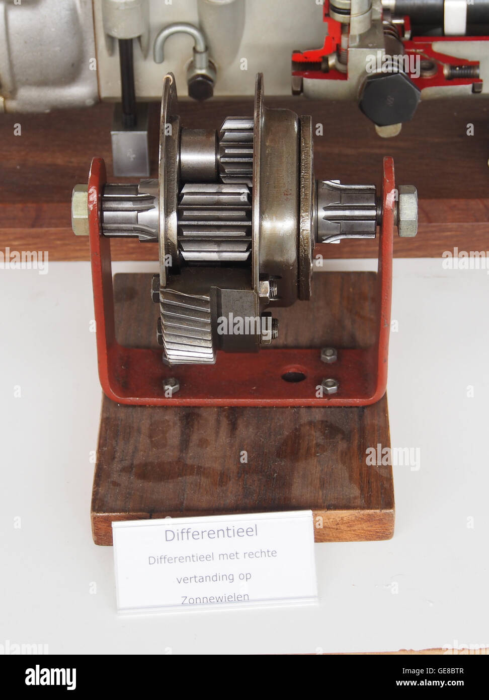 A mechanical artifact featuring a differential with straight gearing on ...