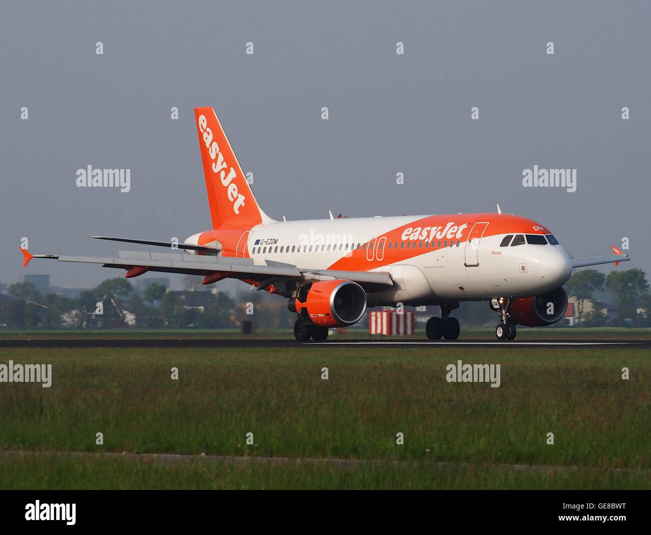 EasyJet Airbus A320 (registration G-EZDM) is seen at Schiphol Airport ...