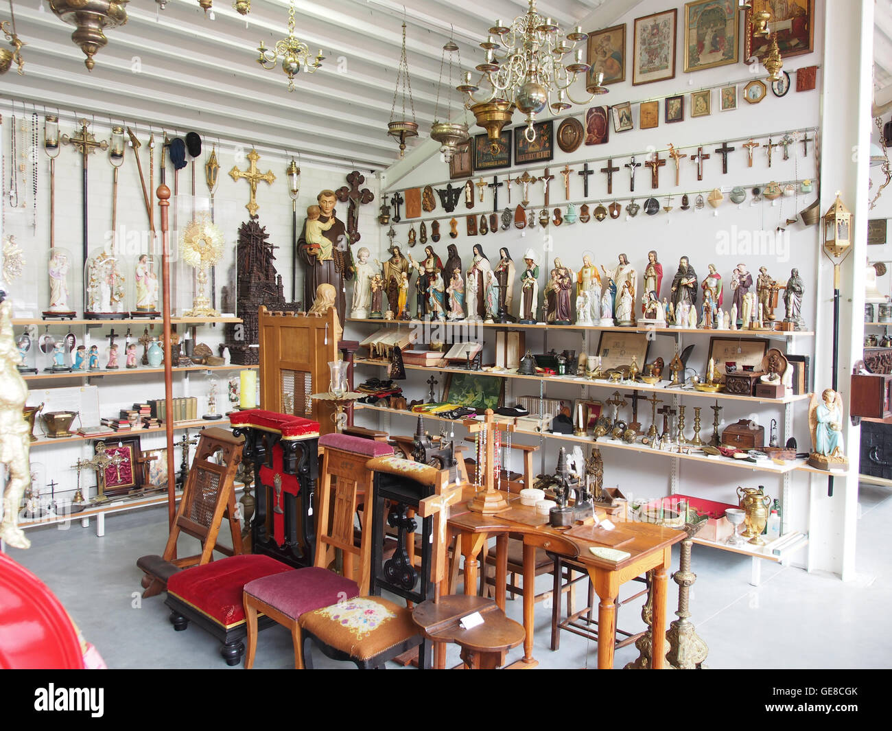 This image showcases church furnishings displayed at the Museum for ...