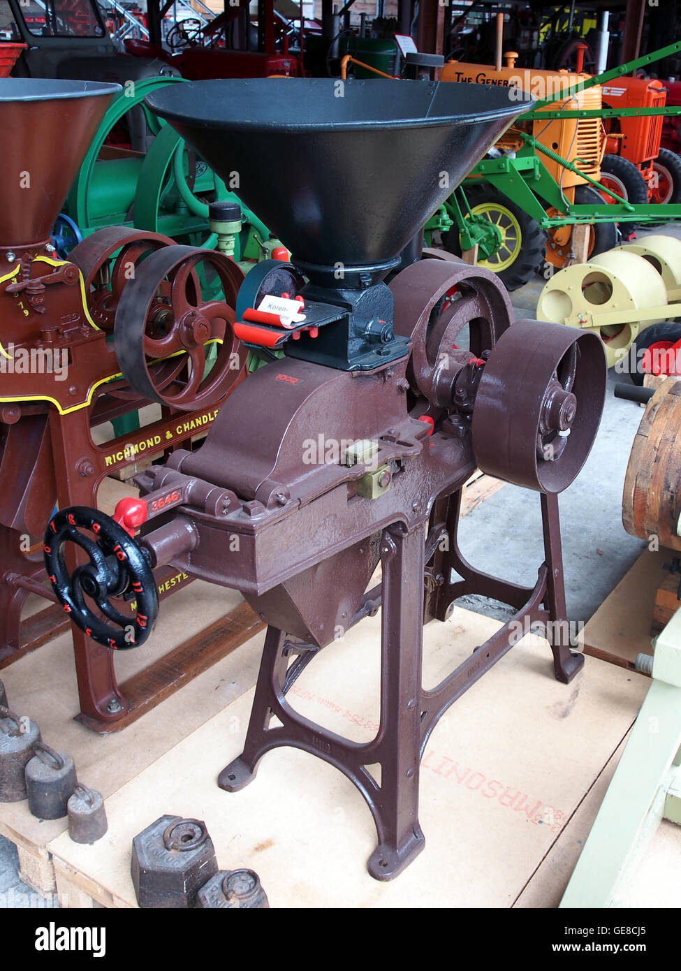 The grain milling machine at the Museum for Nostalgia and Technology ...