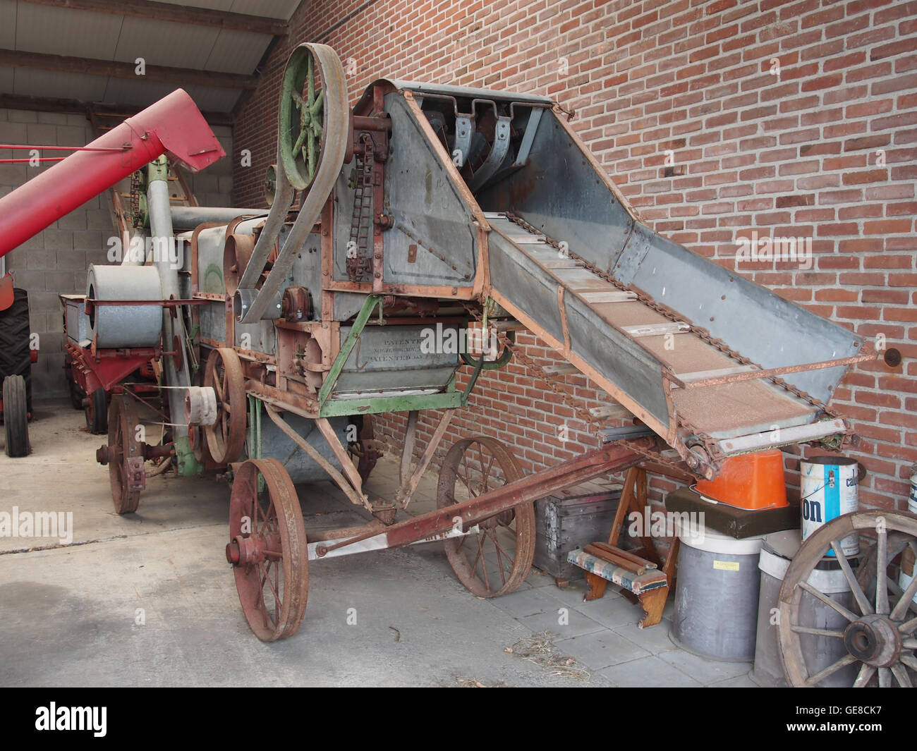 This image showcases a farming machine from the Museum for Nostalgia ...