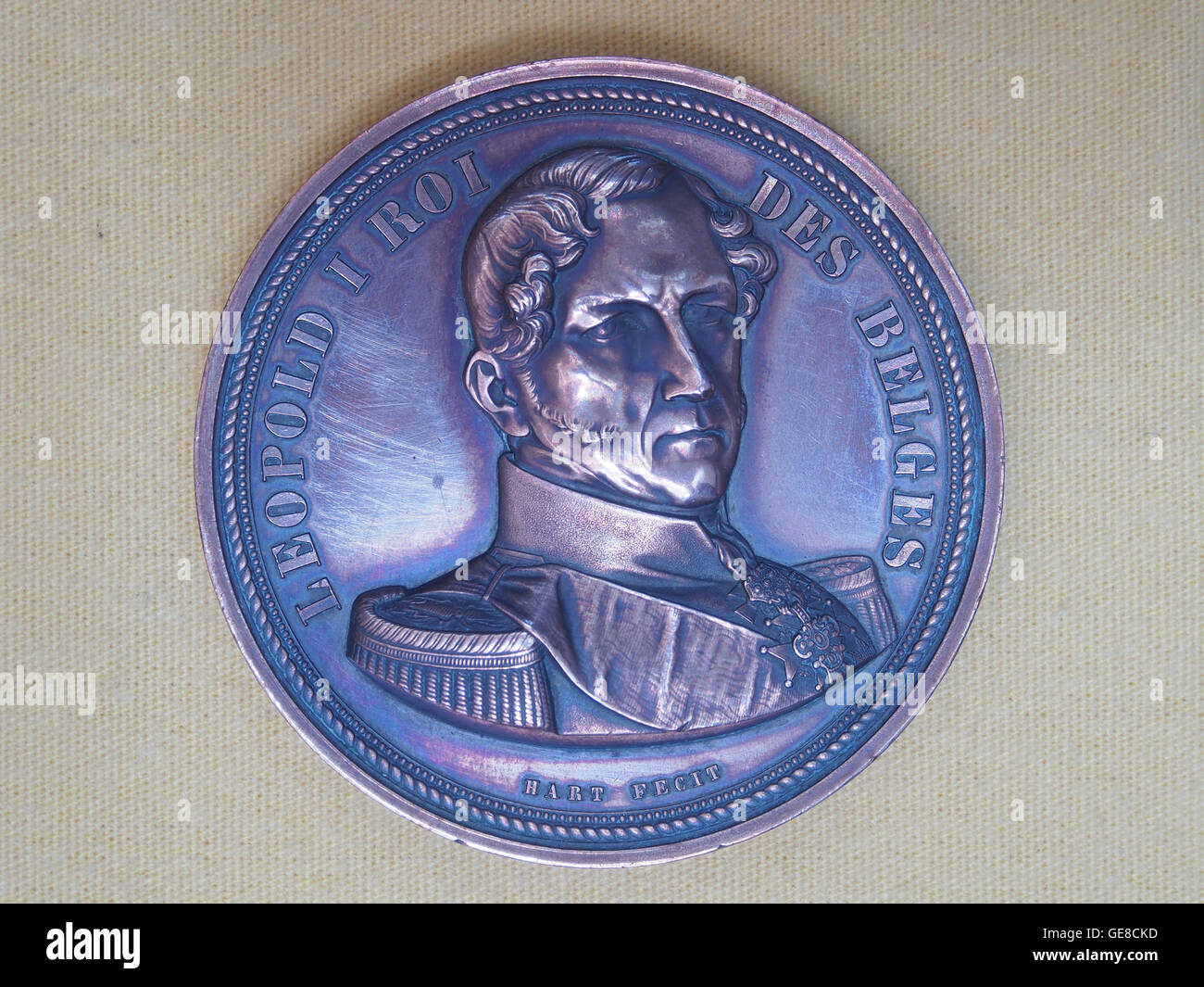 A coin featuring an image of Leopold I, King of Belgium. The coin ...