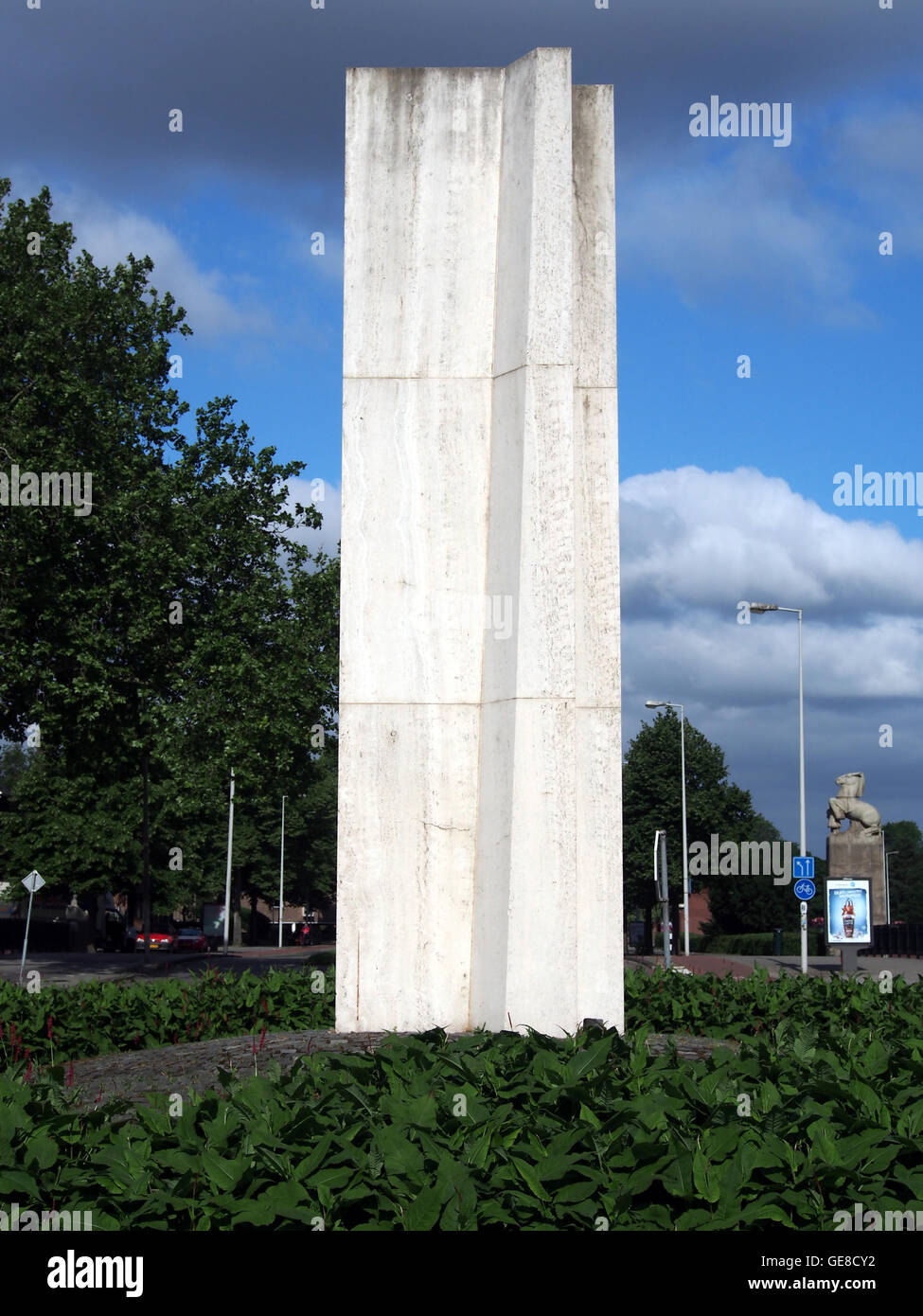 This image features a monument located on Churchillaan, capturing its ...
