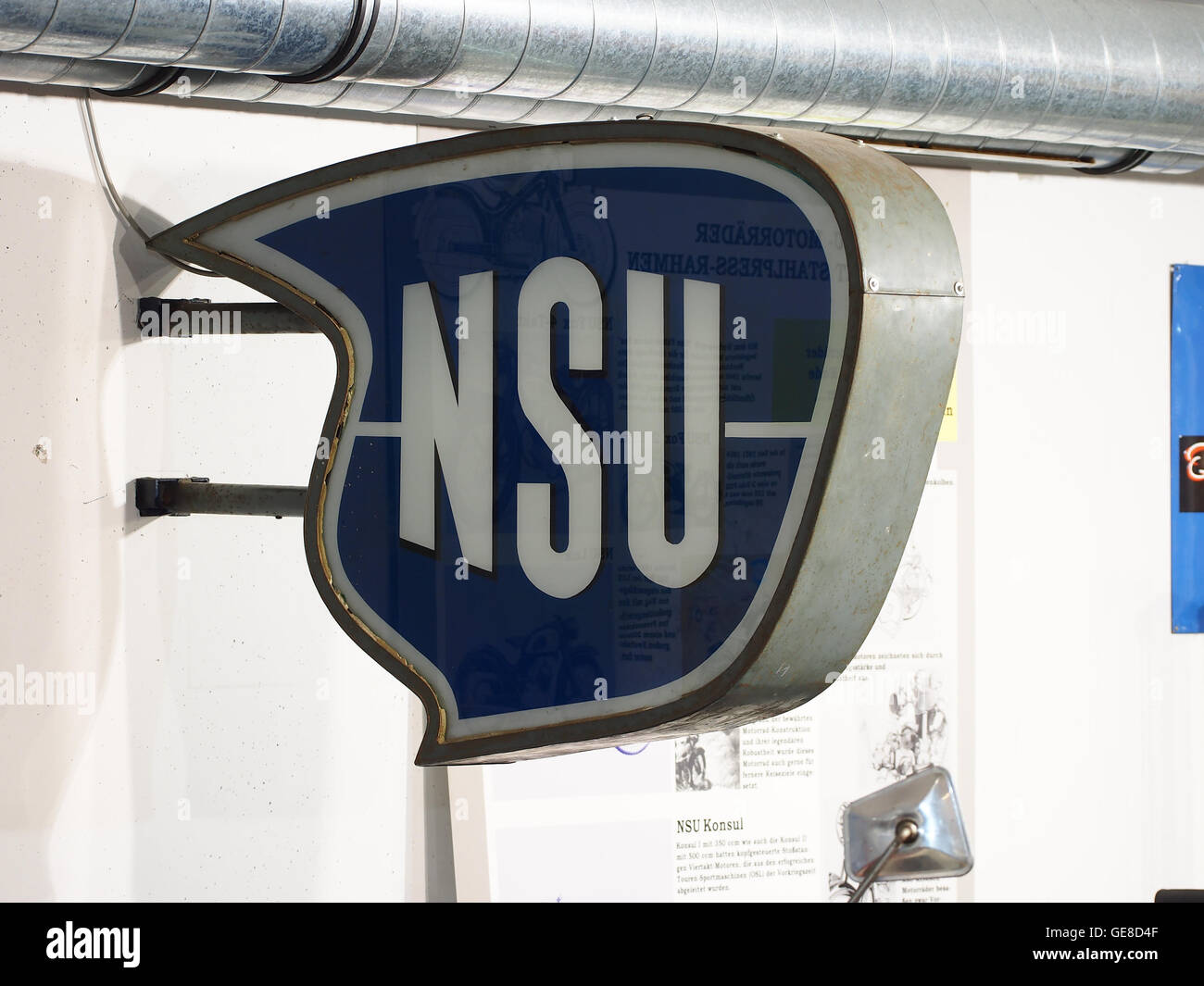 A historical photograph of an NSU luminous advertising sign, showcasing ...