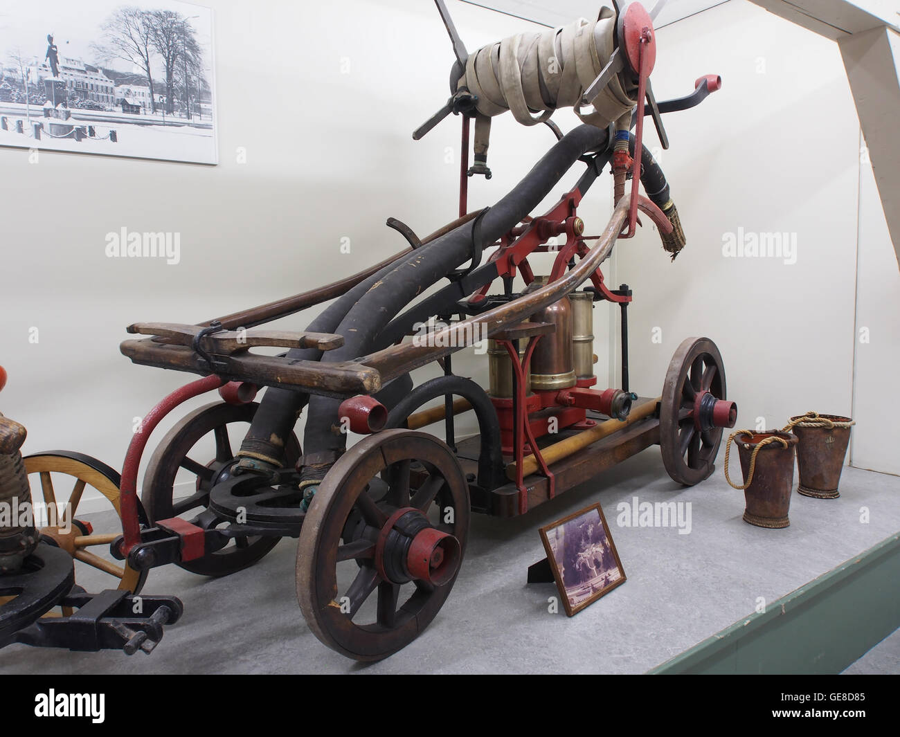 An image of an antique fire engine (Oude blusspuit), captured in ...