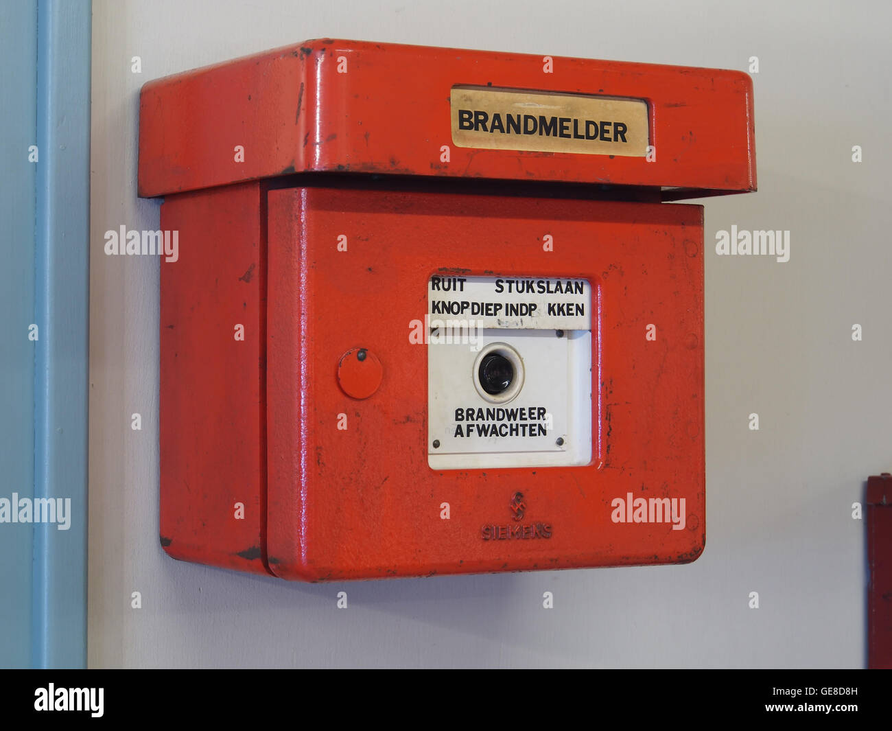 This is an old Siemens brand fire alarm, commonly used in buildings for ...