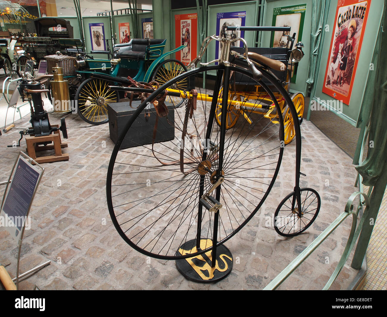 This historical photo of a Peugeot Grand-bi, an early type of bicycle ...