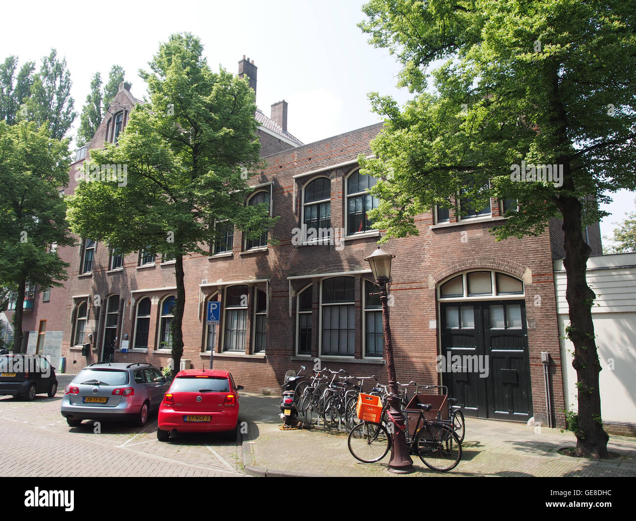 This photograph captures the facade of the police station ...