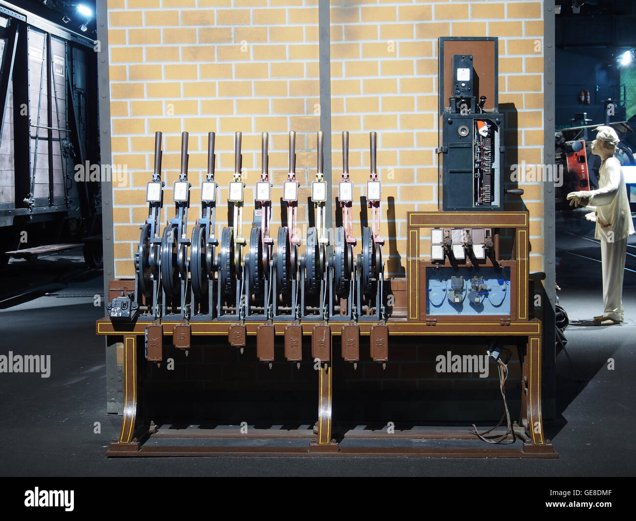 Photograph of a railway signaling station (Poste d'aiguillage) in a ...
