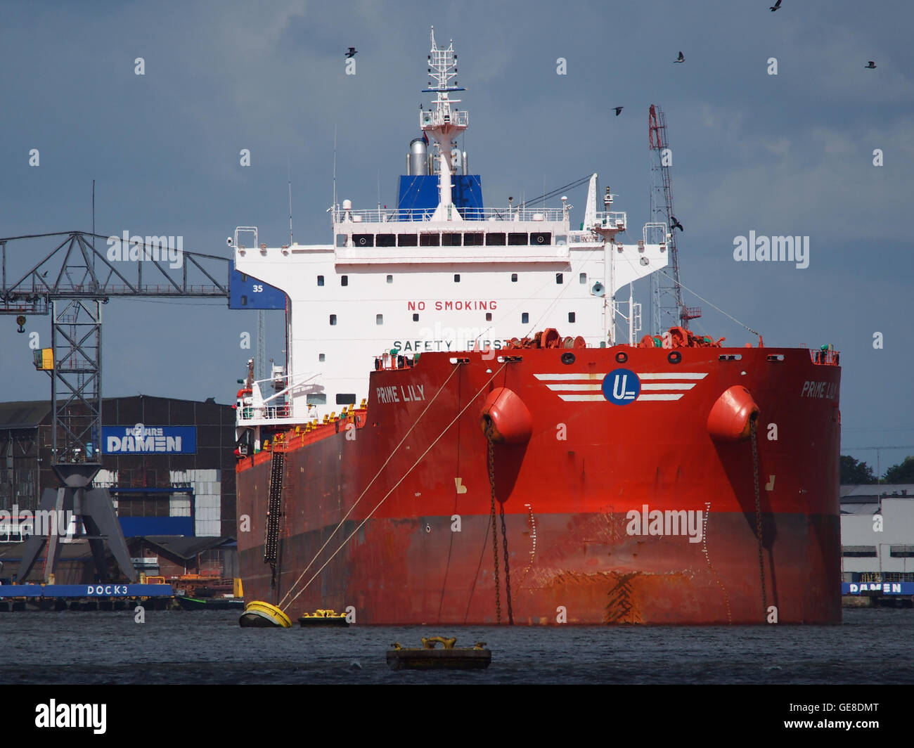 This image shows the ship Prime Lily, a 2012-built vessel, docked at ...
