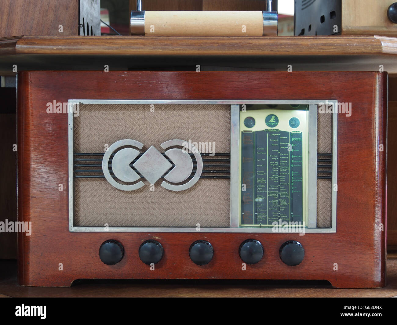 The 'Récepteur de Radio' is a vintage radio receiver on display at the ...
