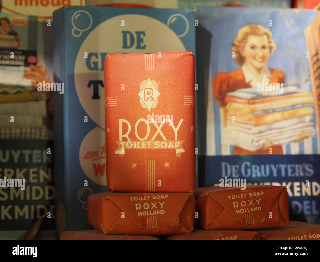 An advertisement for Roxy Toilet Soap, showcasing the product's ...